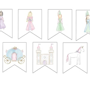 Printable Pastel Princess Birthday Party DIY Banner | Royal Celebration ...