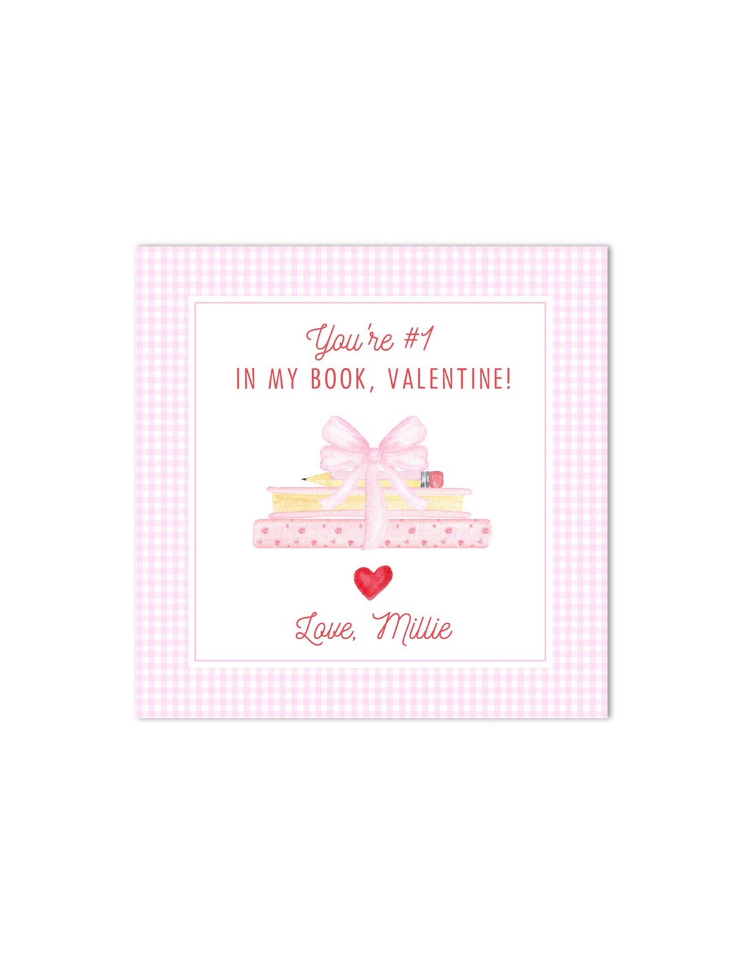 Printable Valentines Book Gift Tag you're 1 in My Book, Valentine ...