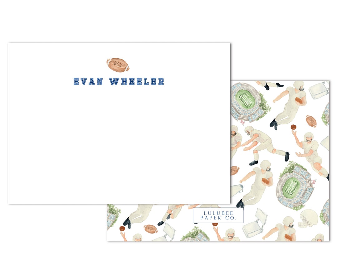 Printable Watercolor Football Personalized Notecards -first Down! Its ...