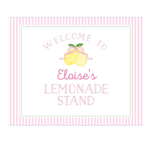 Printable Pink Lemonade Birthday Sign Lemonade Stand - Etsy
