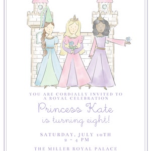 Printable Pastel Princess Birthday Invitation Royal - Etsy