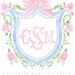 Baby Girl Watercolor Floral Monogram Crest 8x10 hospital - Etsy