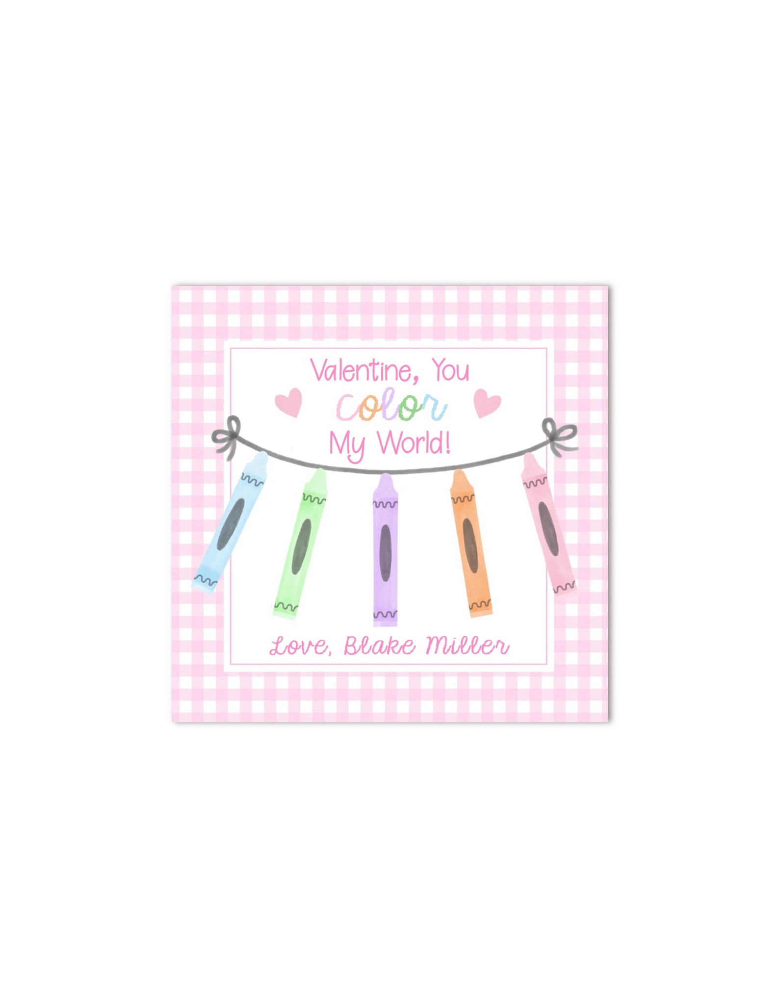 Printable Valentines Crayon Gift Tag - Have a Colorful Valentine's Day ...