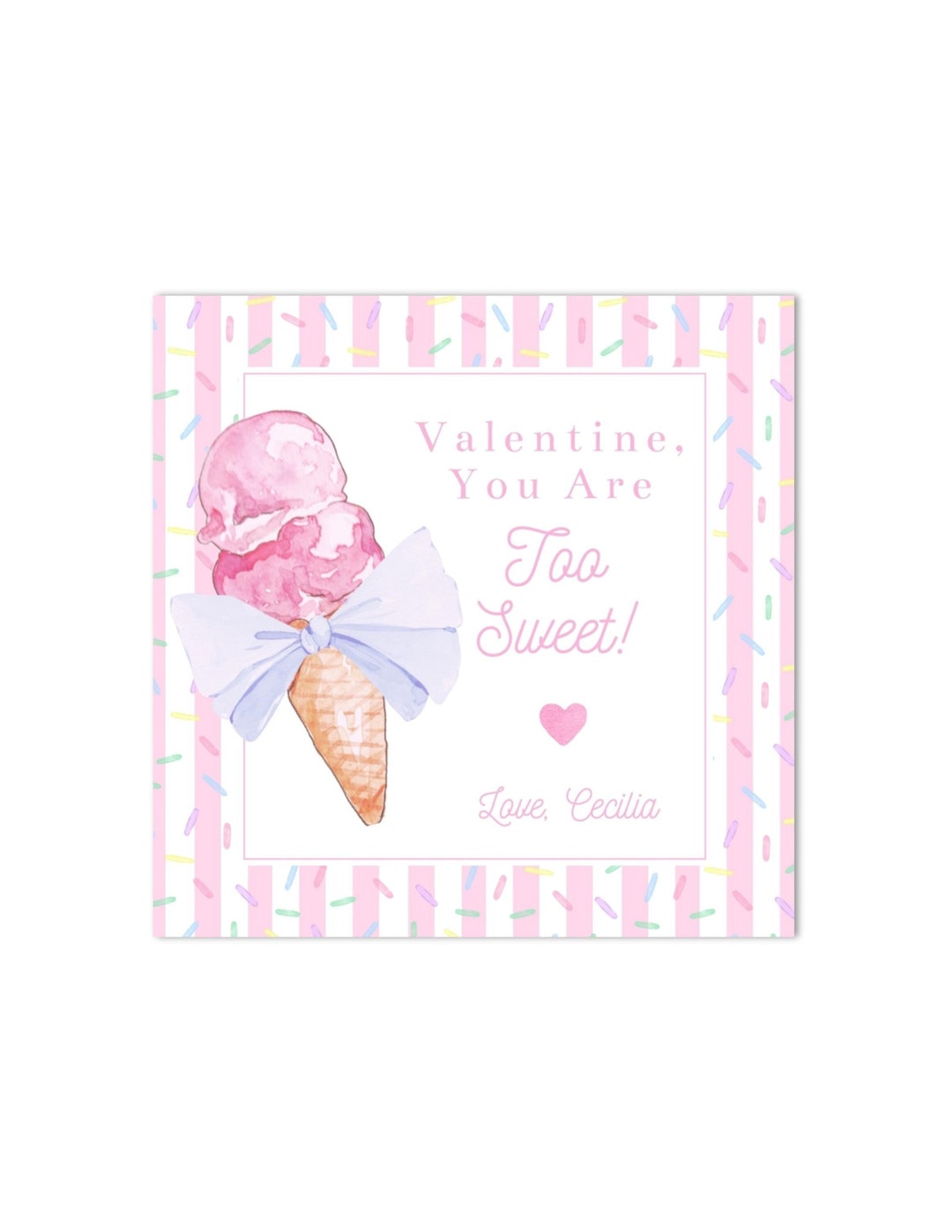 Printable Valentines Day Ice Cream Gift Tag valentine, You Are Too ...