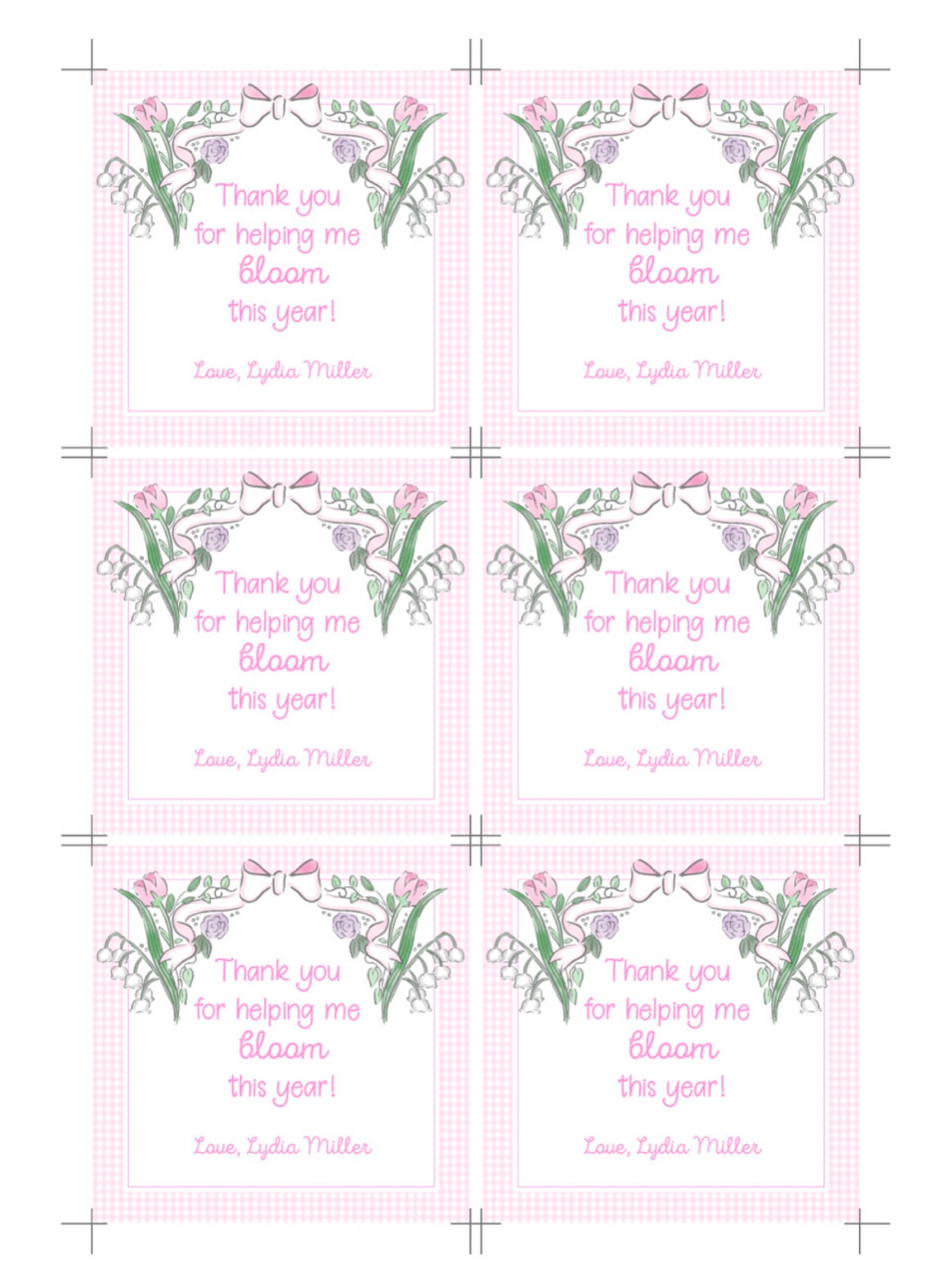 Printable Teacher Appreciation Flower Gift Tag thanks - Etsy