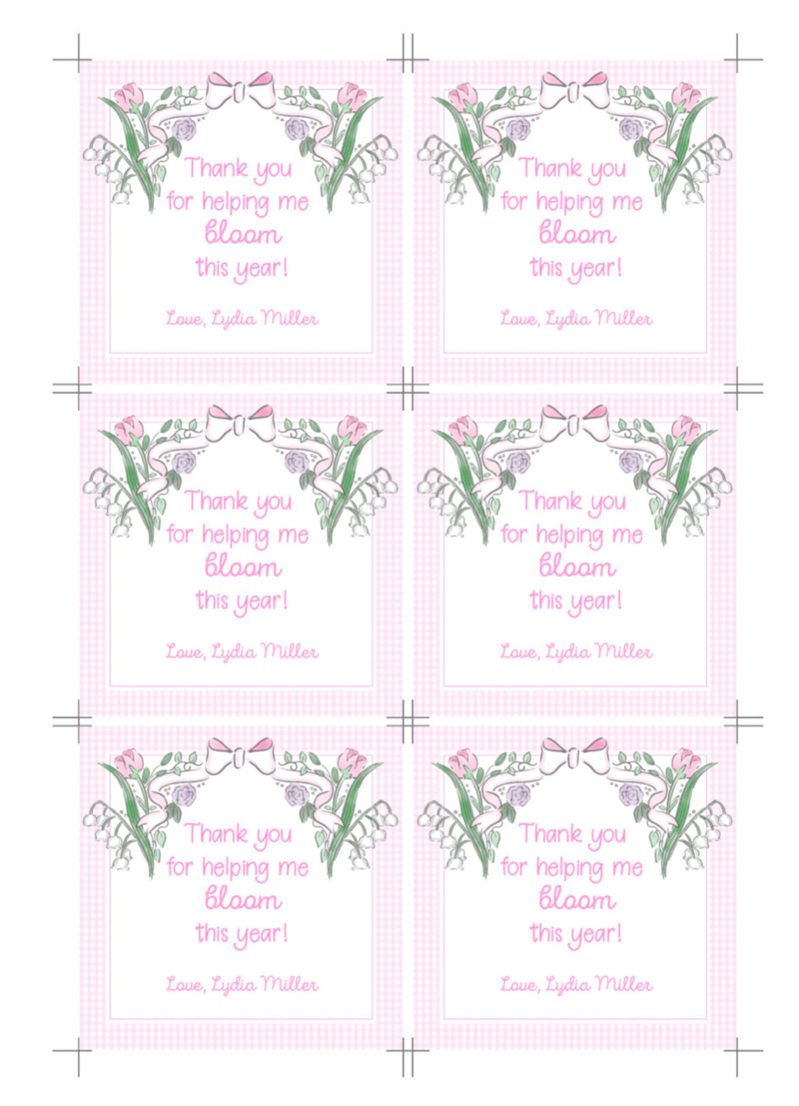 Printable Teacher Appreciation Flower Gift Tag thanks - Etsy