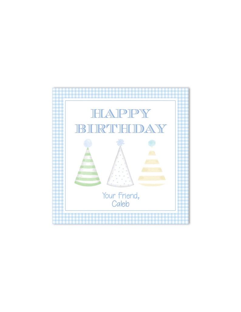 Printable Birthday Gift Tag Watercolor Party Hat Enclosure - Etsy