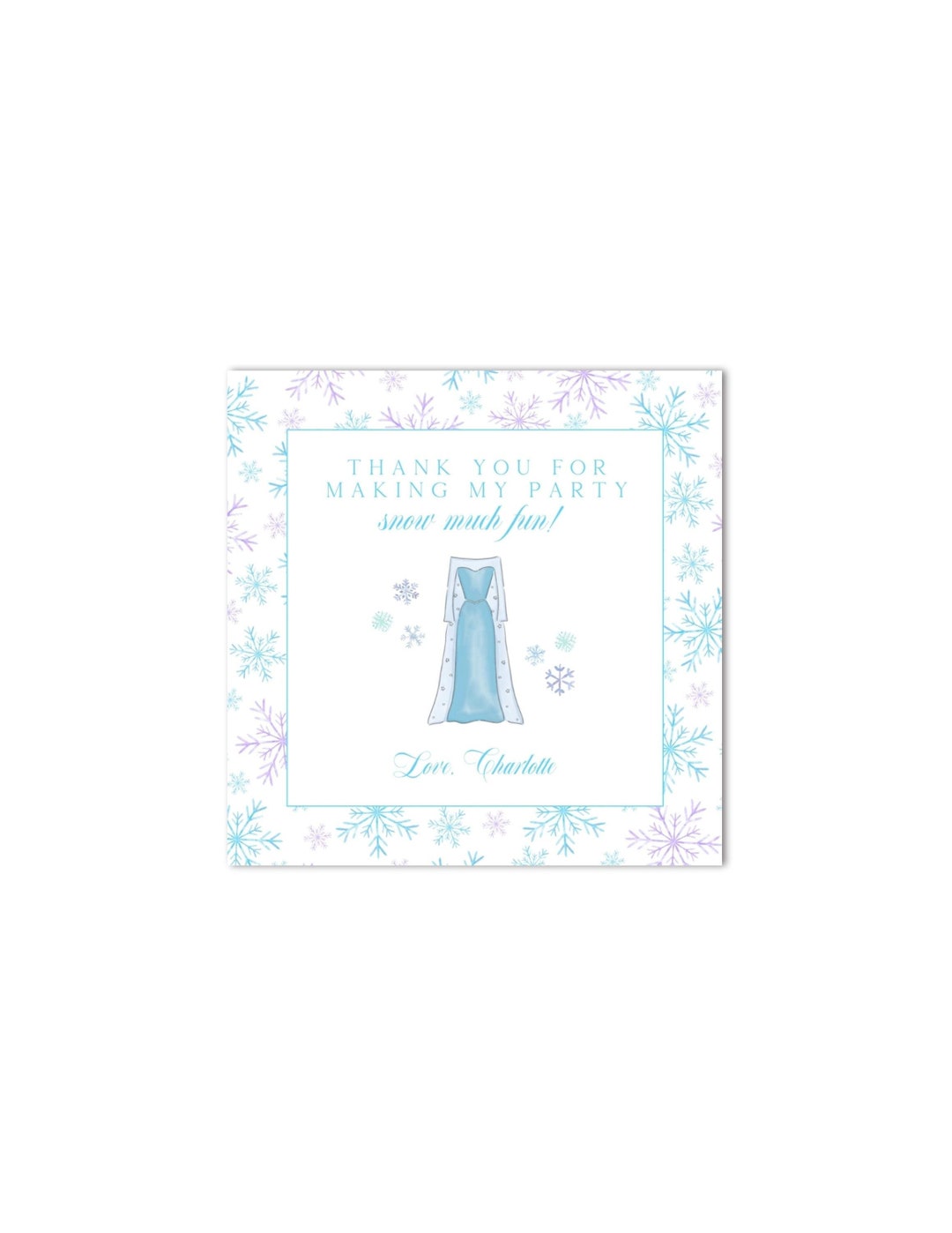Printable Frozen Elsa Birthday Party Favor Tags - Watercolor Preppy ...
