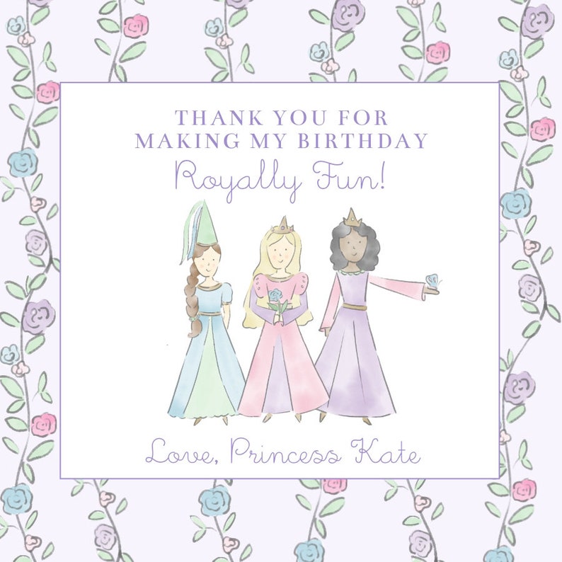 Printable Pastel Princess Birthday Favor Tags Royal - Etsy