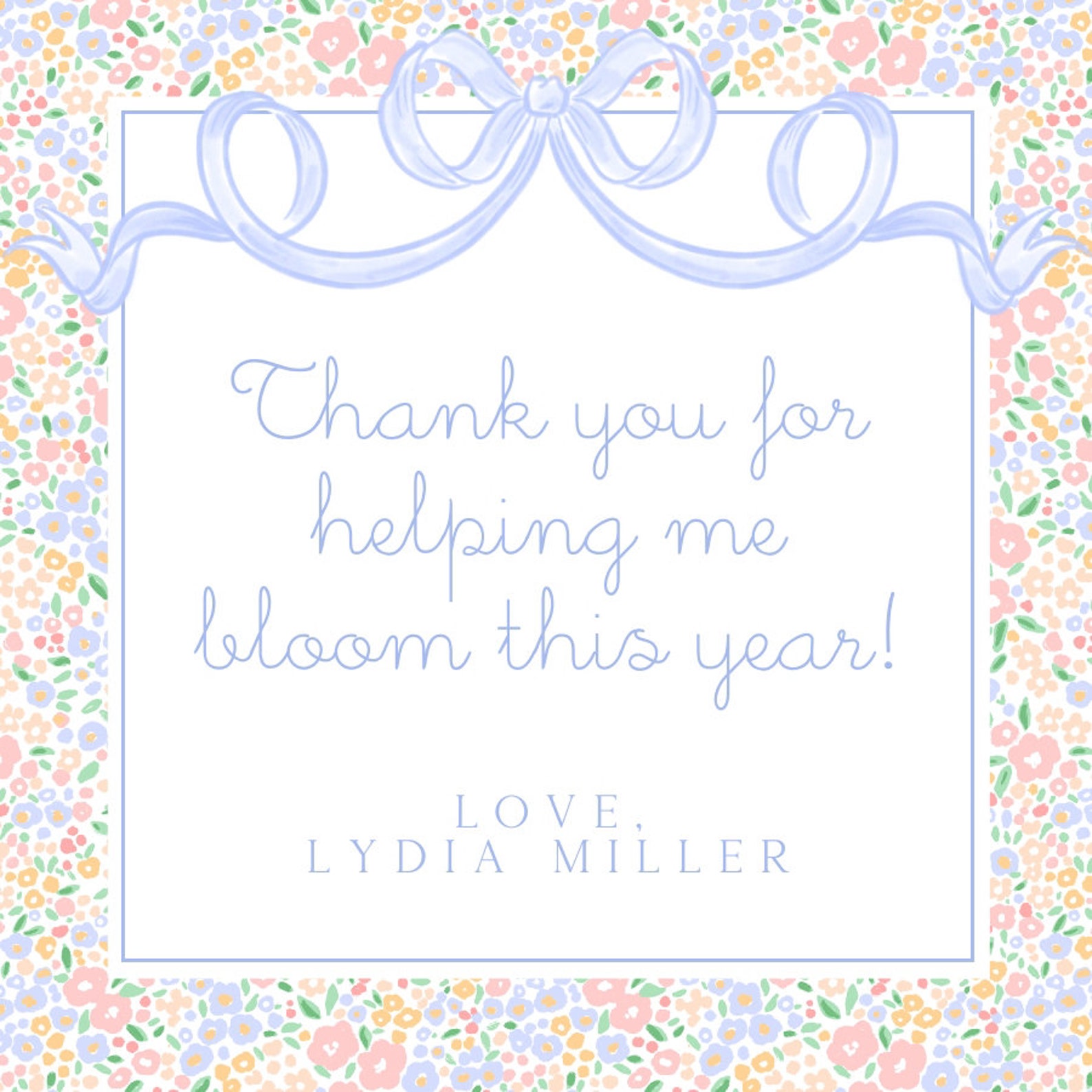 Printable Teacher Appreciation Flower Gift Tag | "thank You for Helping ...