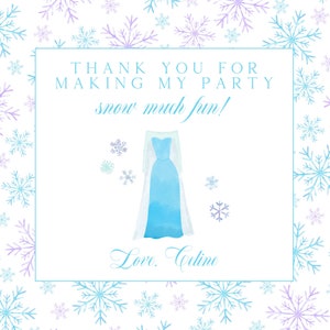 Printable Frozen Elsa Birthday Party Favor Tags Watercolor Preppy Elsa ...