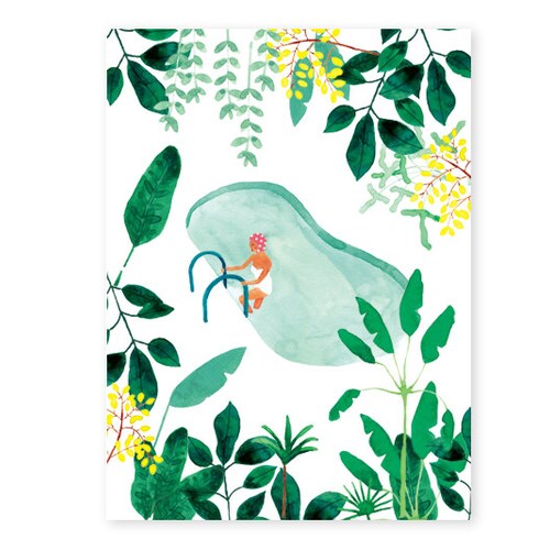 Swimming Pool Poster Retro Pool Print Digital Print People - Etsy