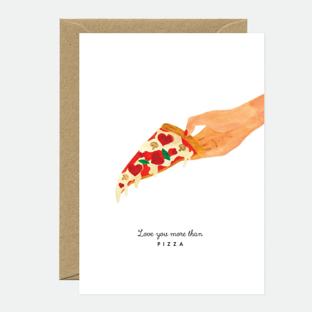 Love You Pizza Greeting Card - Etsy