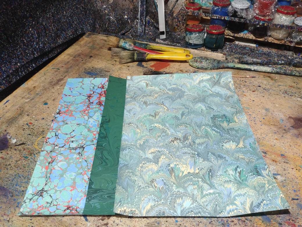 Marbled paper Set of 6 cm 34.5x 24 about No.31 Handmade Marbled Papers ...