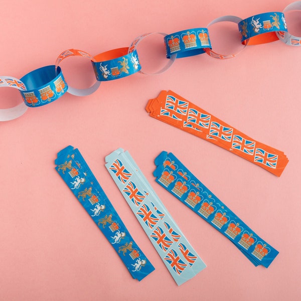 Red White and Blue Paper Chain - Etsy