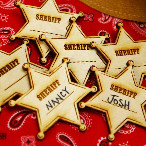 Sheriff Badge Wild West Cowboy Kids Party Favour Barn Dance - Etsy