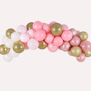 Pink and Gold Balloon Arch Giant Birthday Balloons Pink Birthday ...
