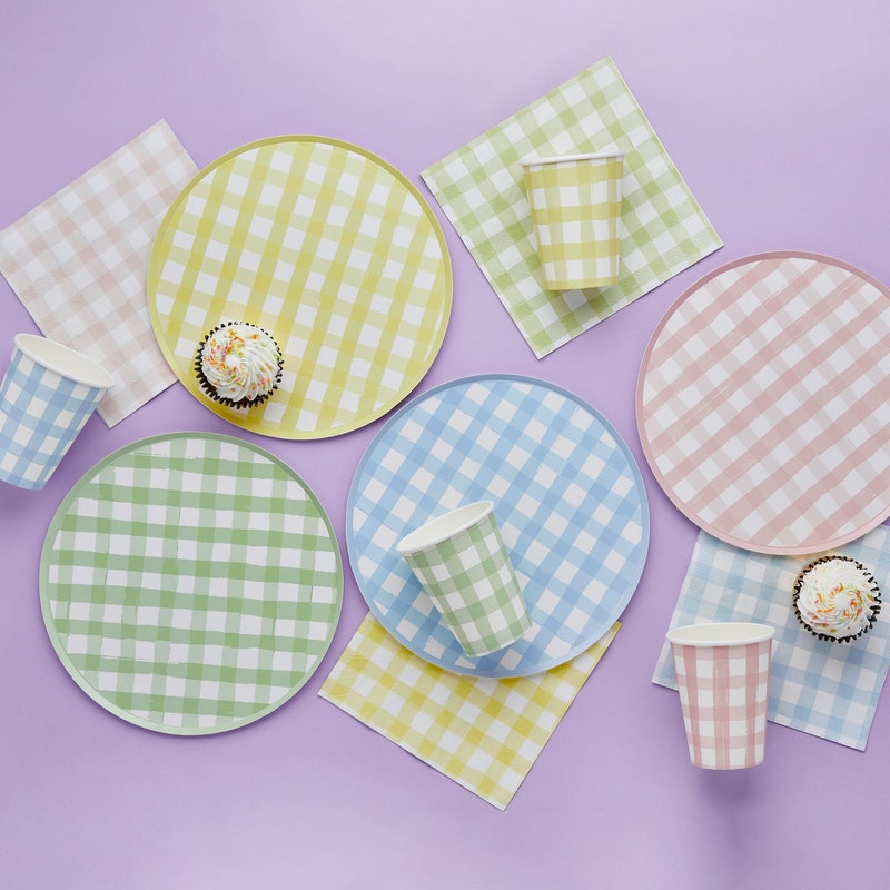 Gingham Plates - Etsy
