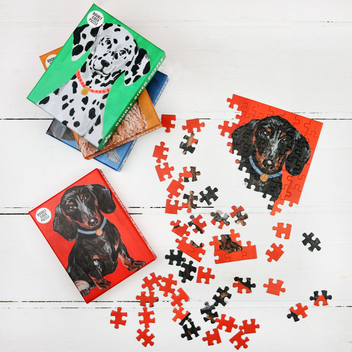 100 Piece Dog Jigsaw Puzzle - 4 Designs - Dog Lover Gift Dog Themed ...