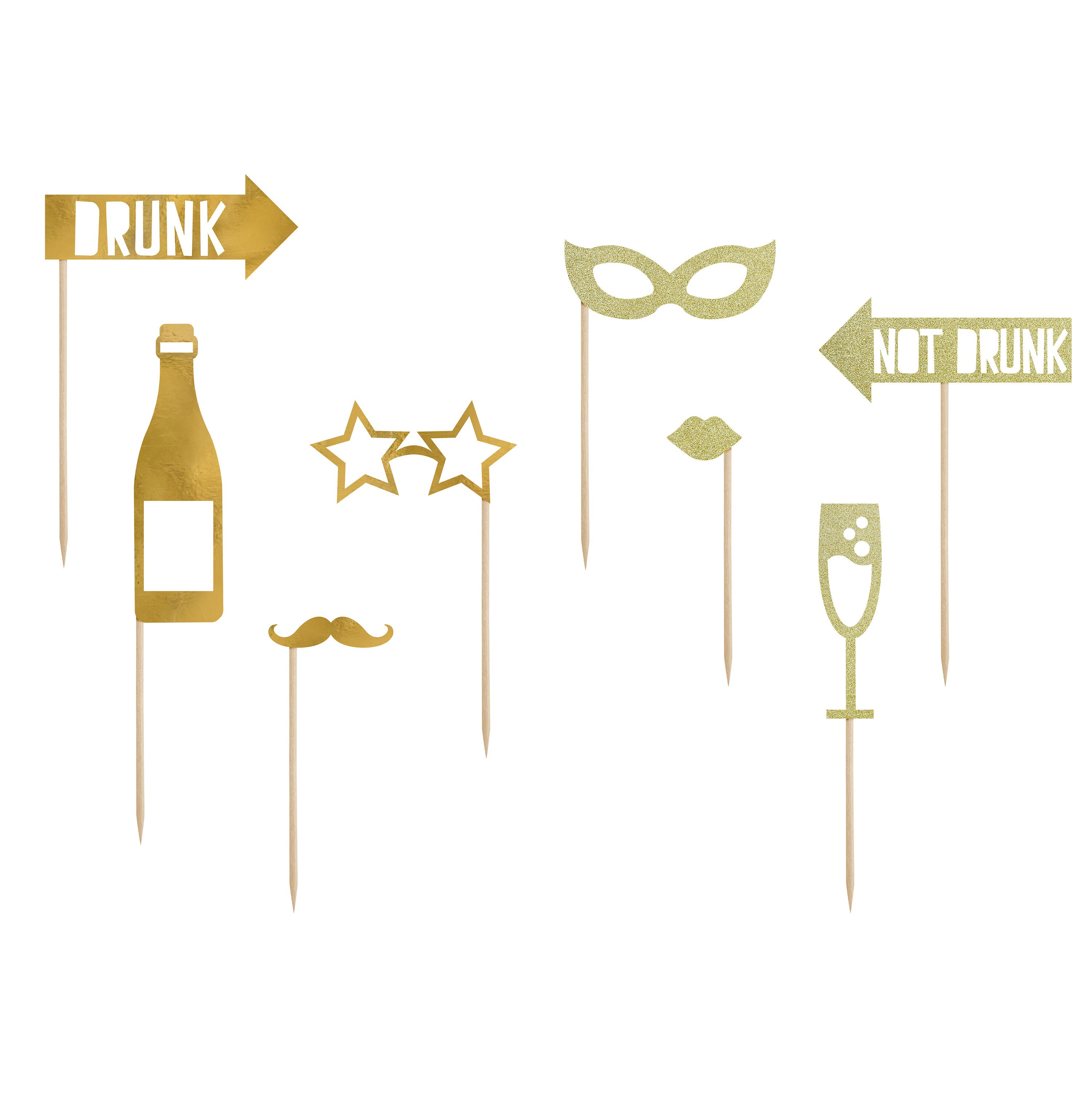 Gold D.I.Y Photo Booth Props Birthday Party Photo Props - Etsy UK
