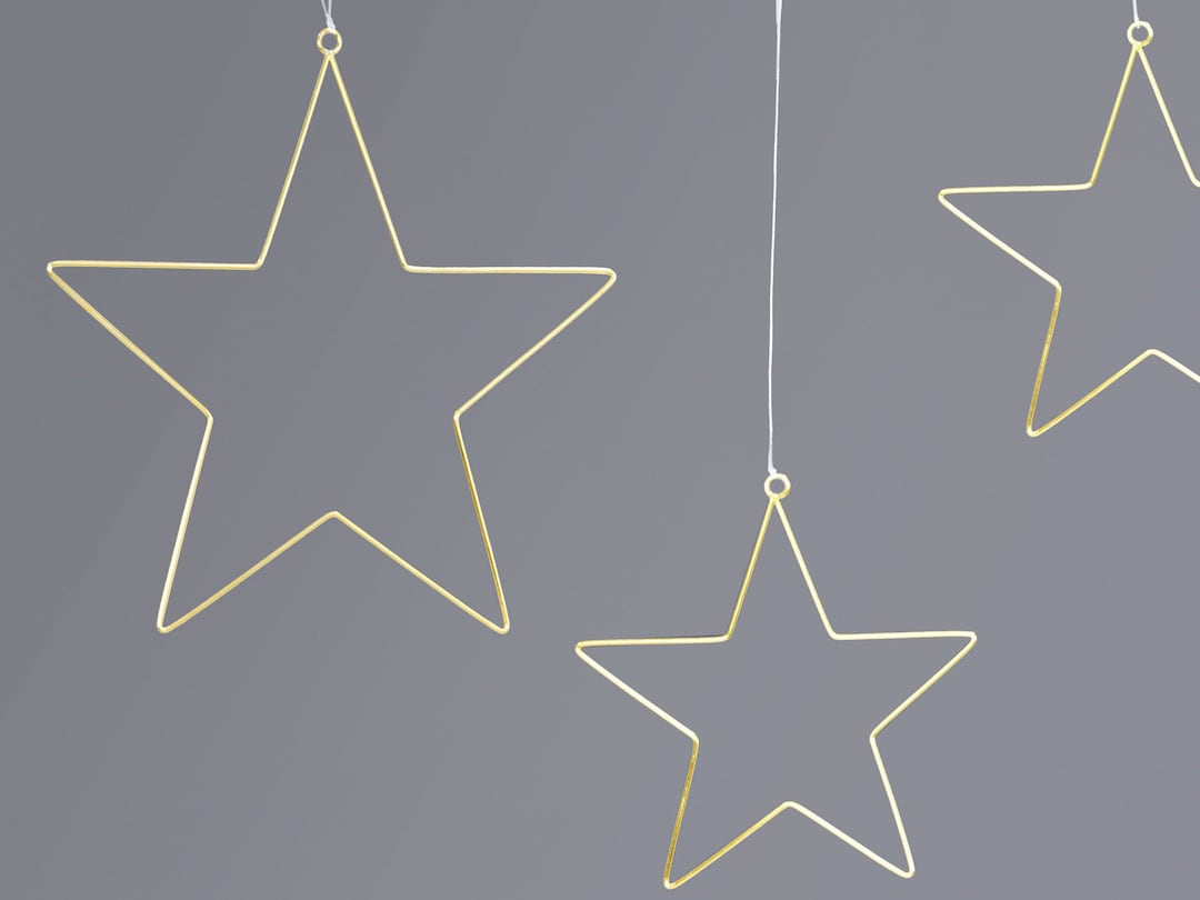 Gold Metal Star Hanging Decorations 2 Pack Star - Etsy