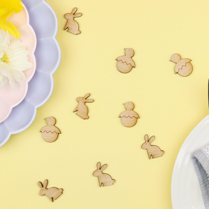Easter Bunny Chick Confetti Wooden Party Confetti Table - Etsy UK