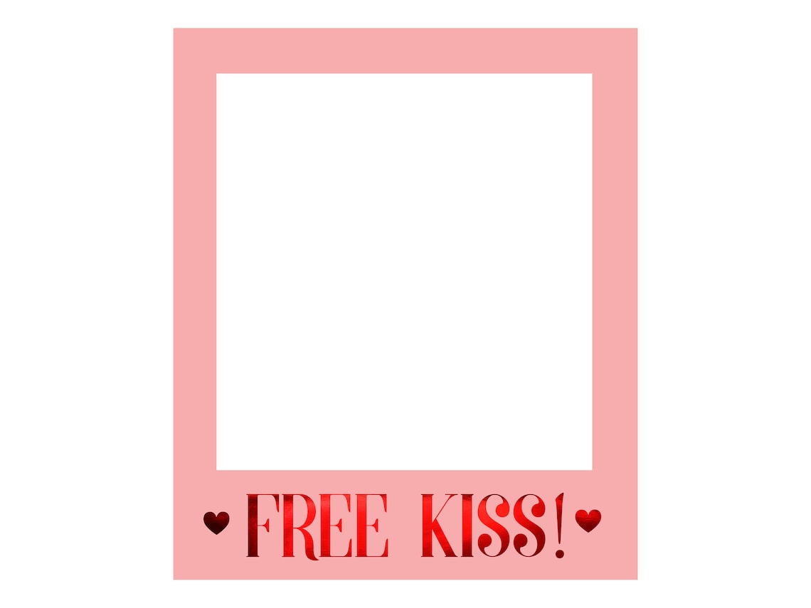 Free Kiss Selfie Frame Wedding Photo Booth Props - Etsy