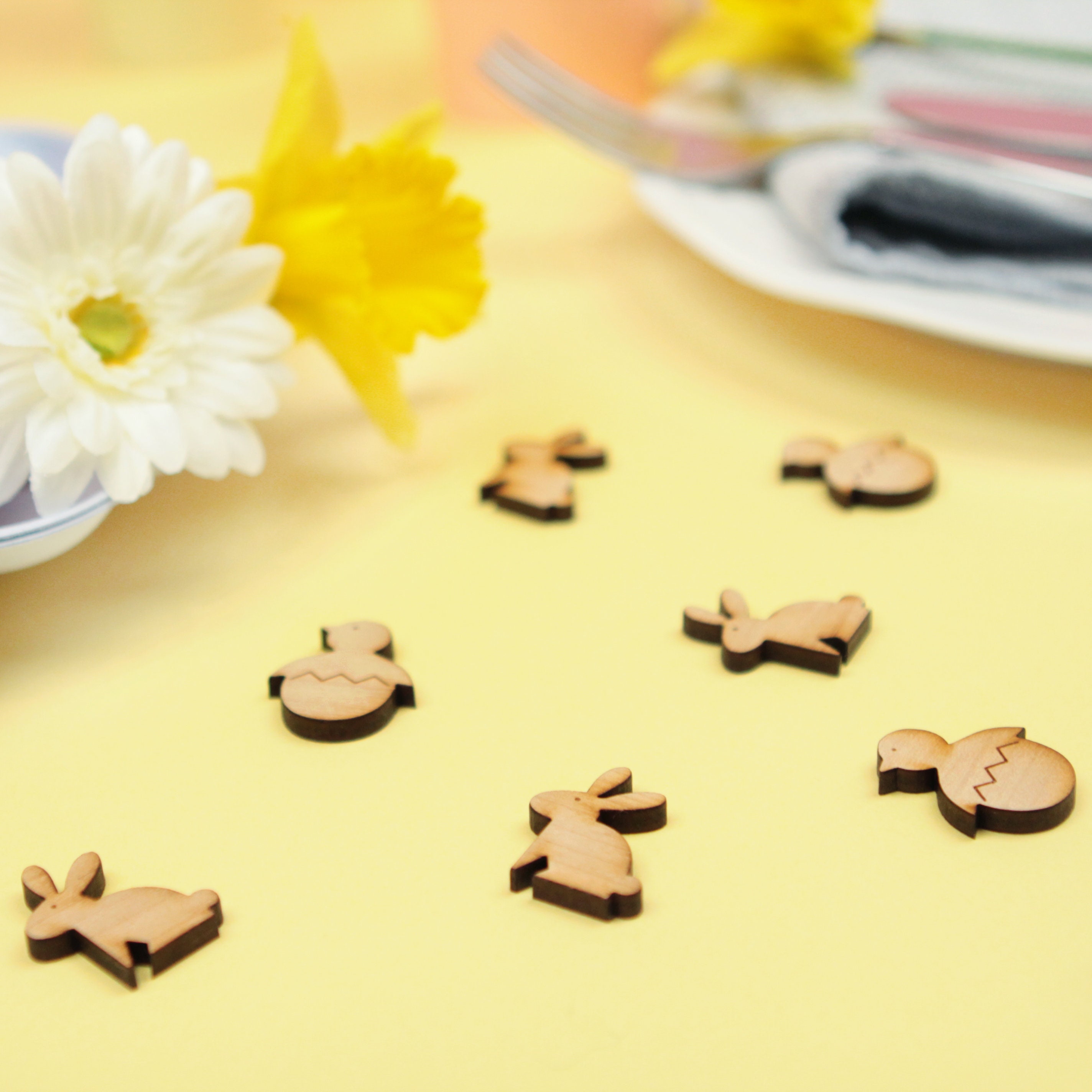 Easter Bunny Chick Confetti Wooden Party Confetti Table - Etsy UK