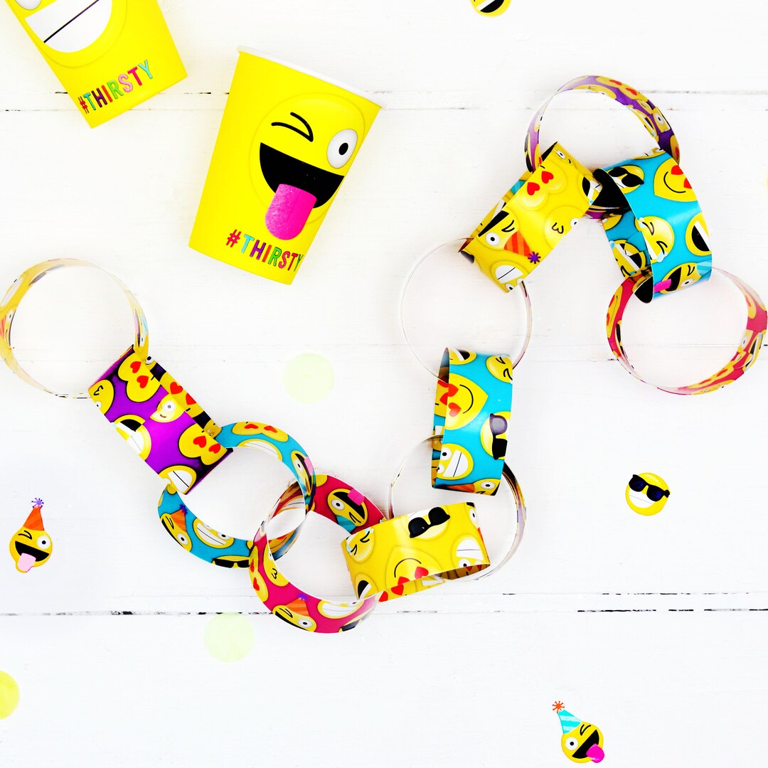 Emoji Paper Chains 40 Pack Crafts for Kids Children's Birthday Party ...