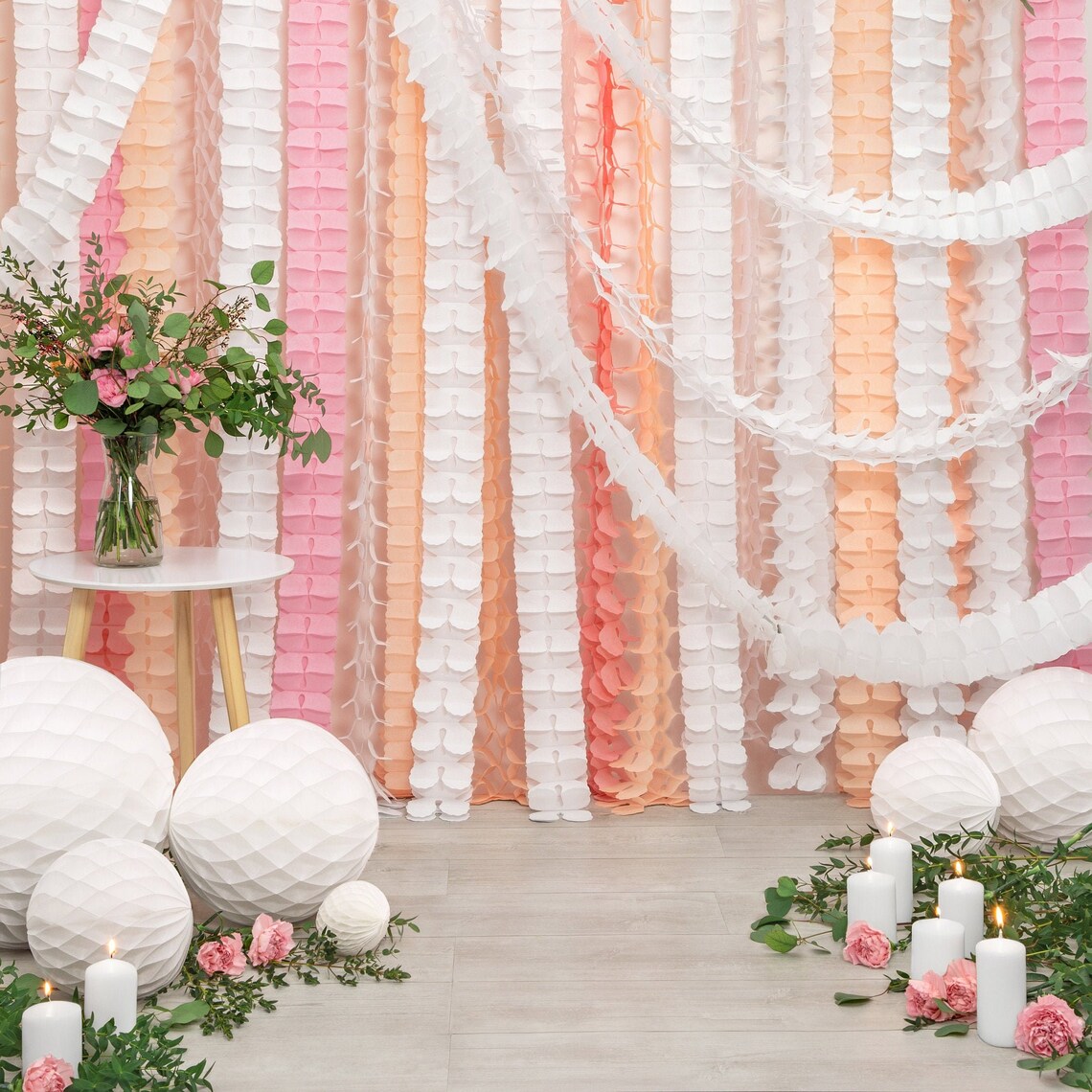 White Honeycomb Decorations - White Wedding Decorations Paper Honeycomb ...