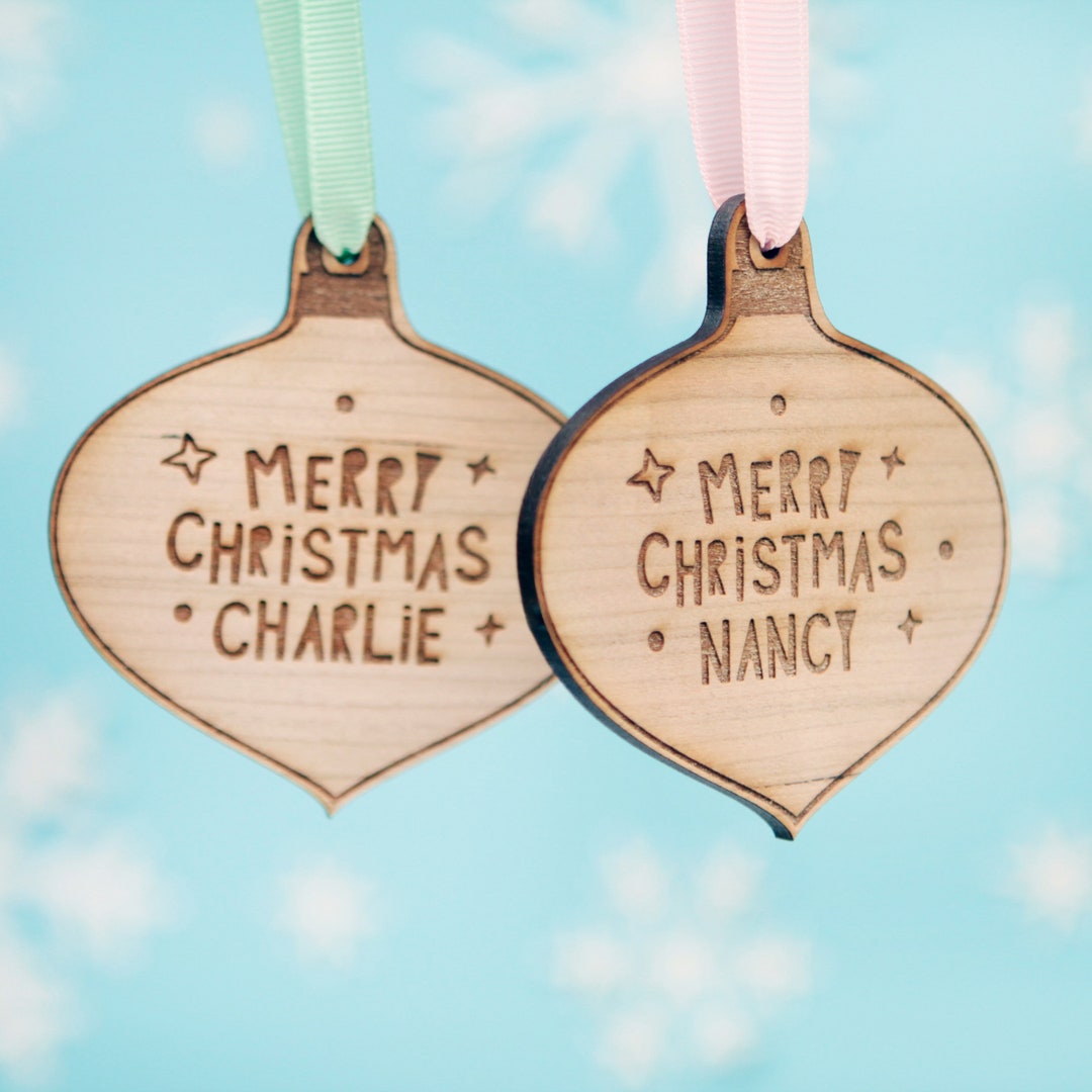 Personalised Tree Decoration - Personalized Christmas Bauble Wooden ...