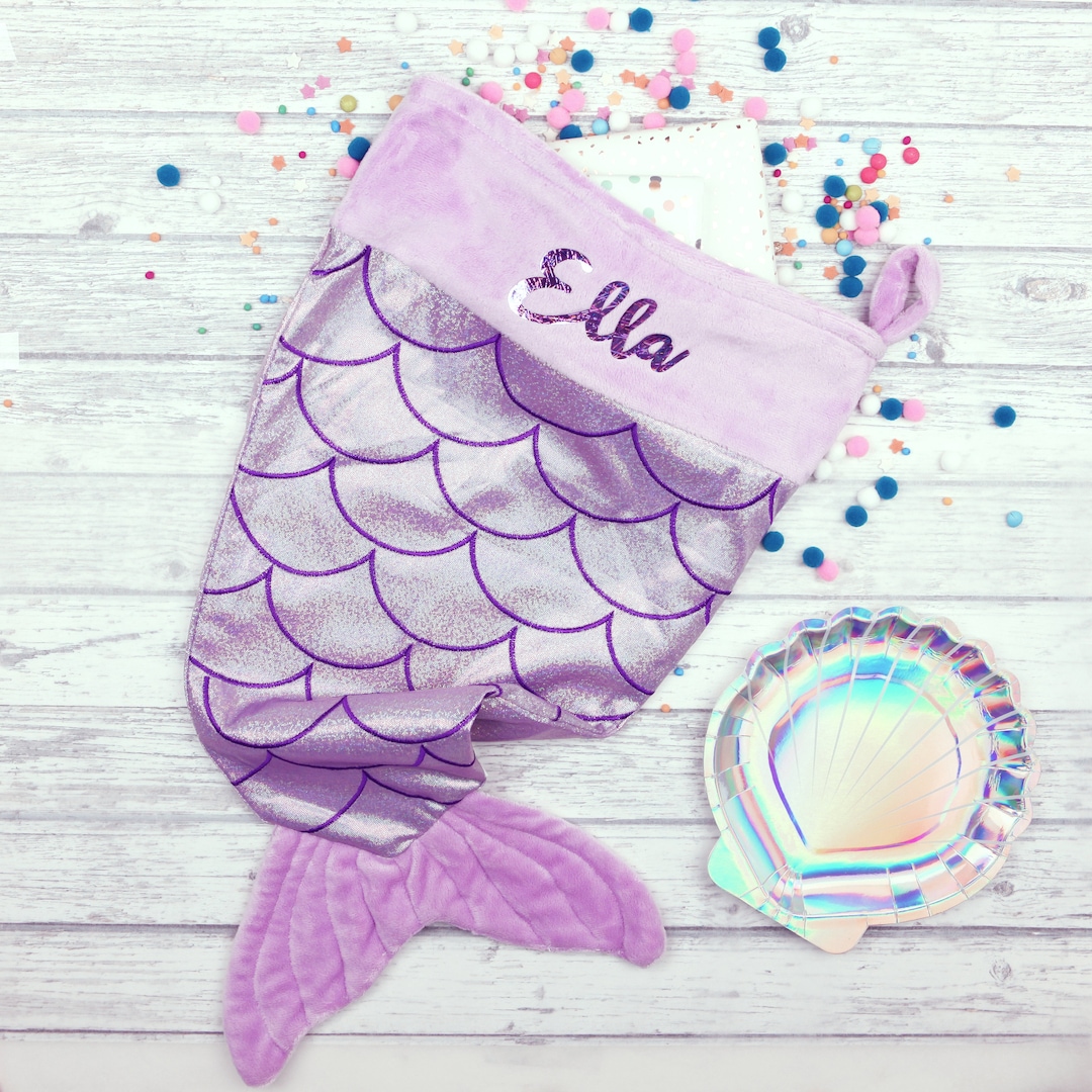 Personalised Mermaid Stocking - Underwater Christmas Mermaid Party ...