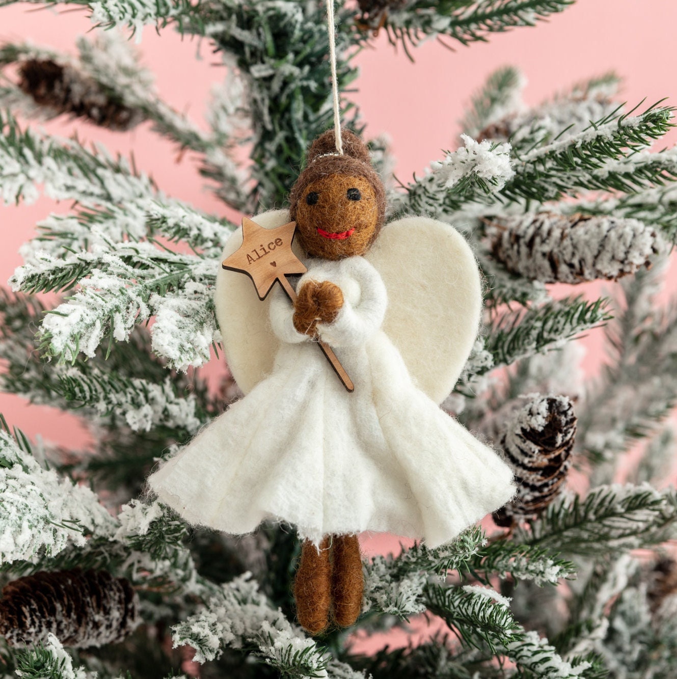 Personalised Felt Christmas Angel Tree Decoration - Etsy UK