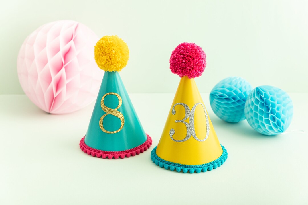 Any Age Party Hat Choice of Colours Bright Birthday Hat - Etsy