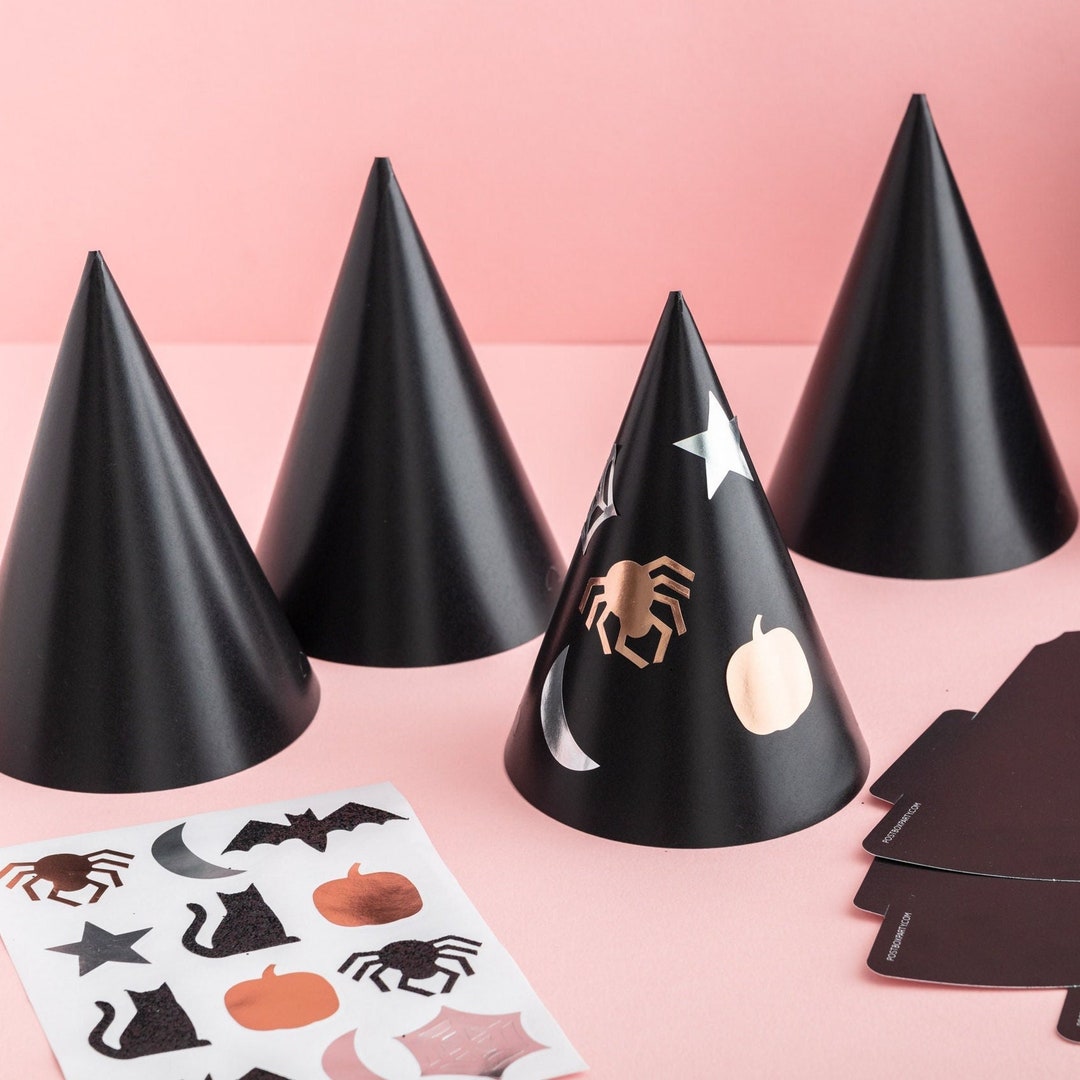 DIY Halloween Party Hats and Sticker Set - Halloween Party Crafts ...