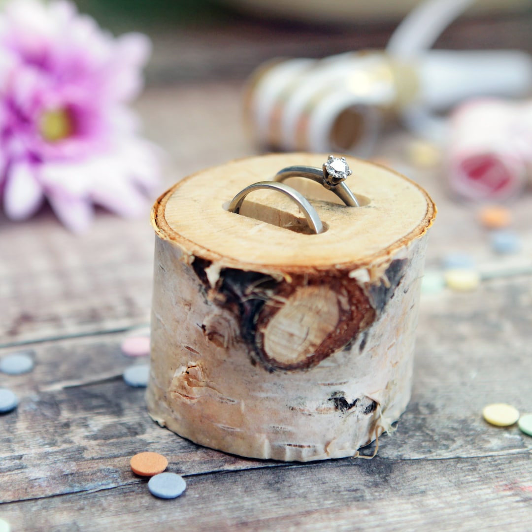 Wooden Wedding Ring Holder - Wedding Ring Box Ring Bearer Wedding Ring ...