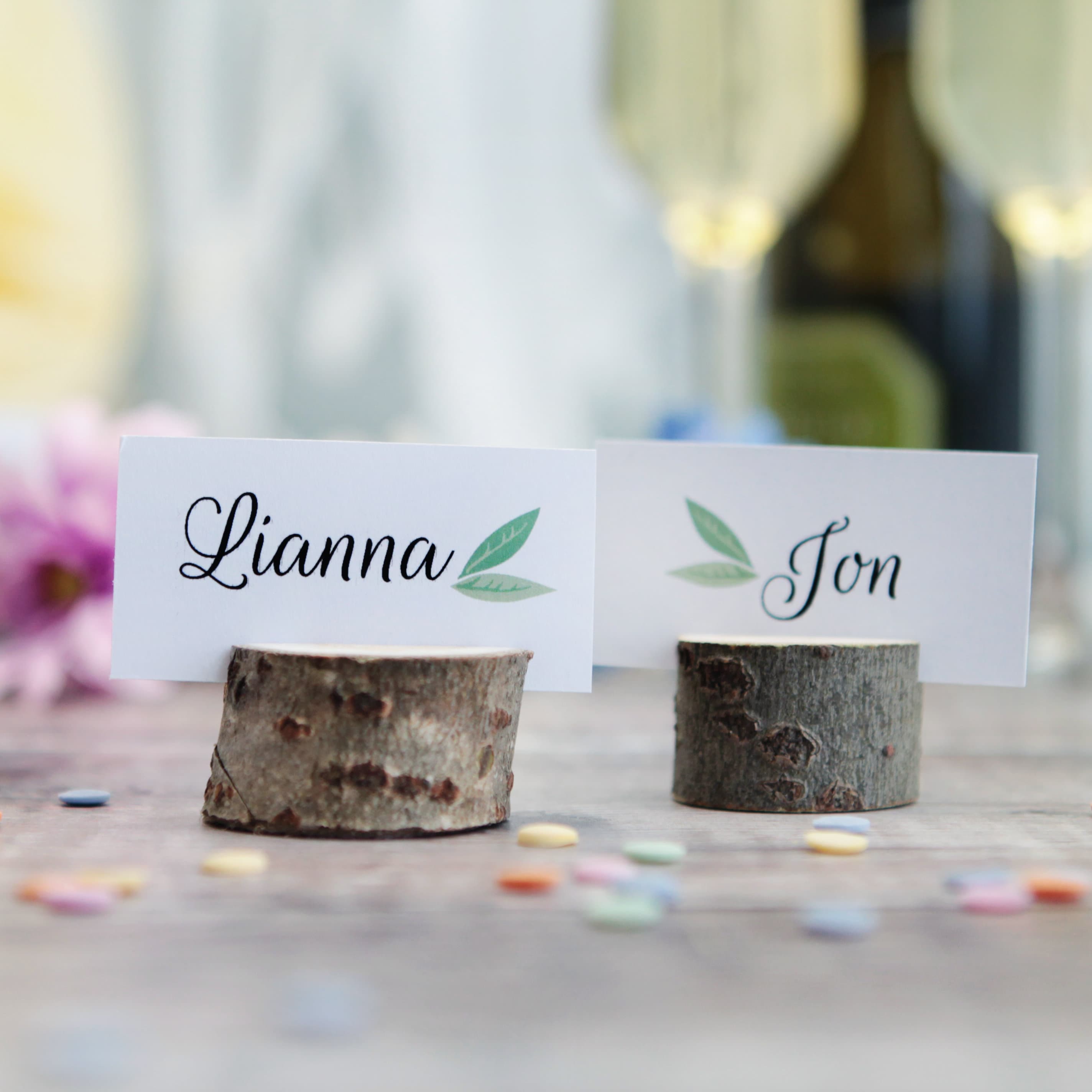 Wooden Place Card Holders - 10 Pack - Rustic Wedding Place Card Holders ...