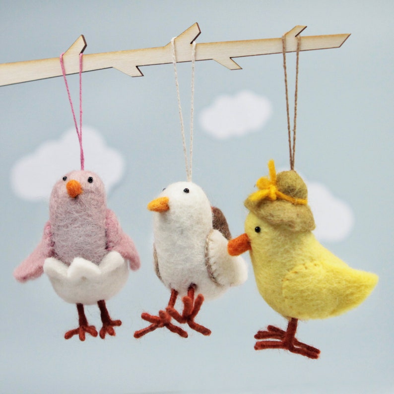 Hanging Chick Decoration Felt Personalised Gift Personalized | Etsy