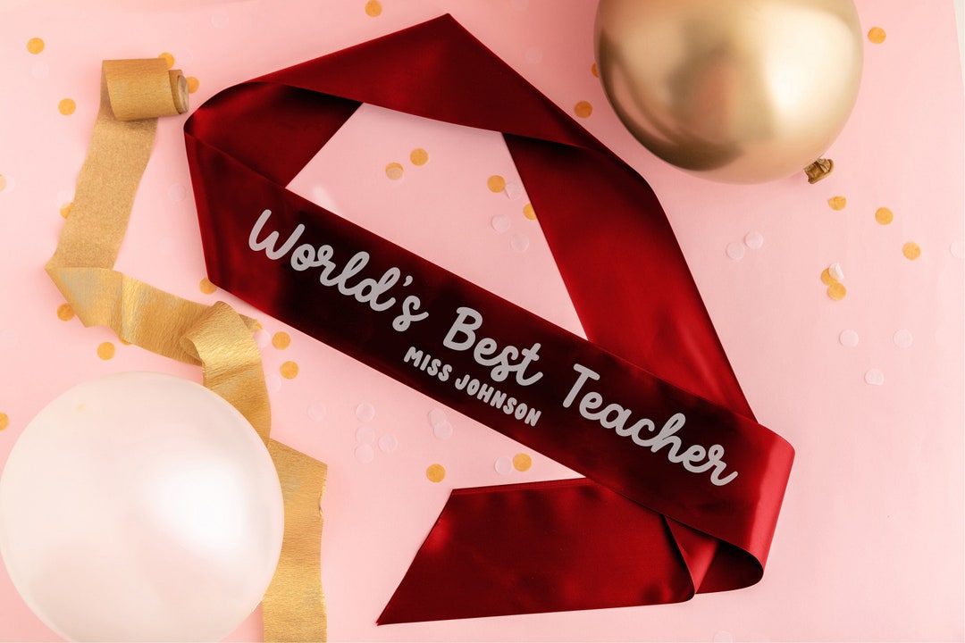 Personalised Teacher Sash - Any Text Sash Funny Award End of Year ...
