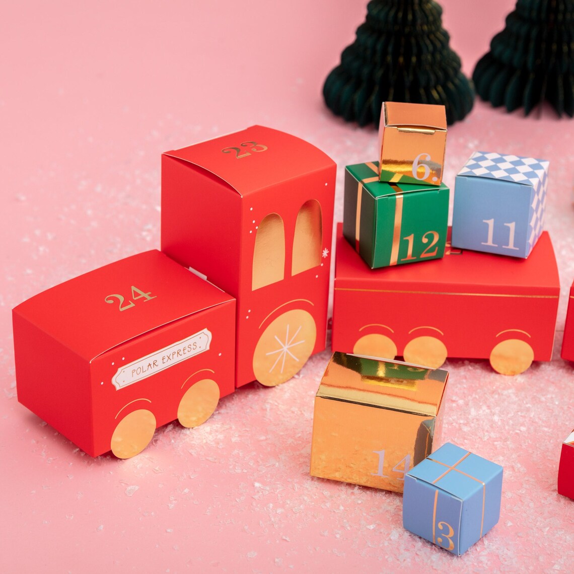 Train Advent Calendar Boxes Advent Boxes and Numbers - Etsy