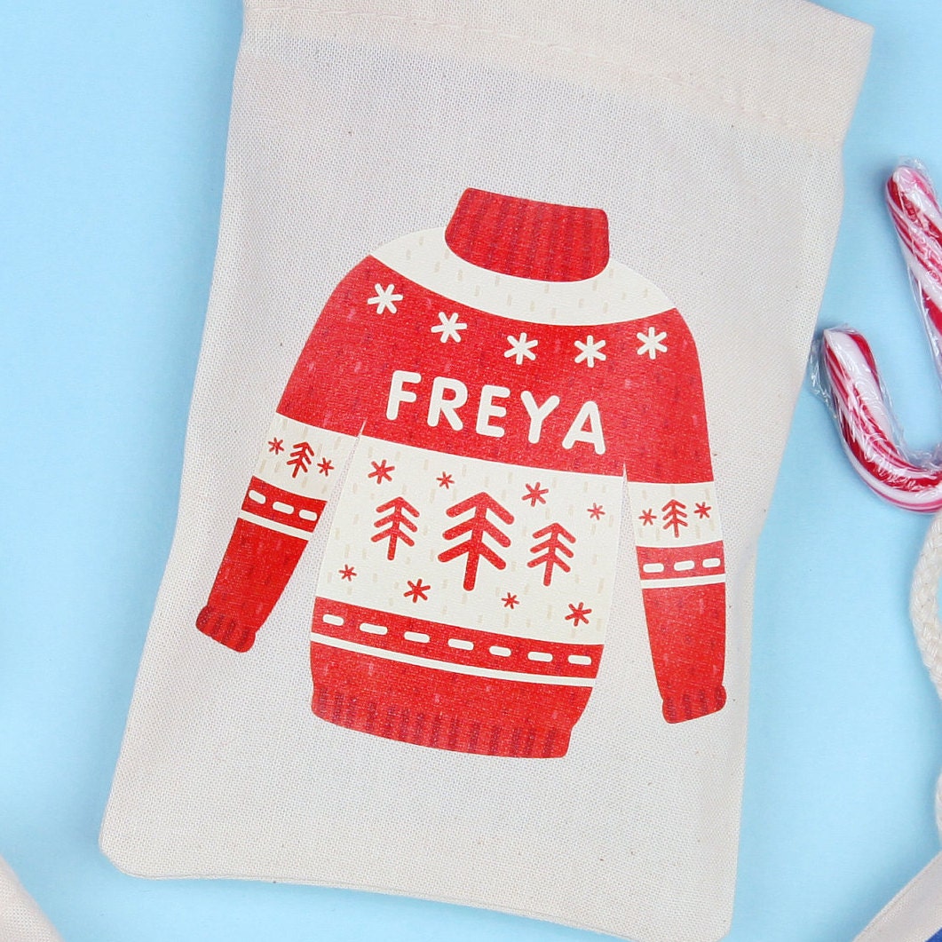 Christmas Jumper Gift Bags - Personalised Christmas Gift Retro ...