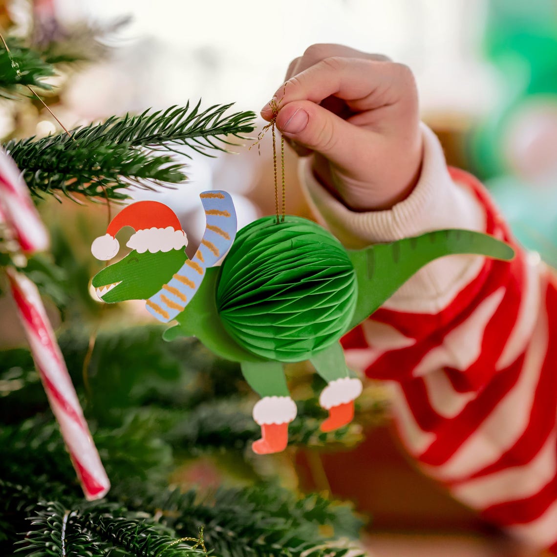 Christmas Honeycomb Tree Decorations - 5 Pack - Colourful Bright Kids ...