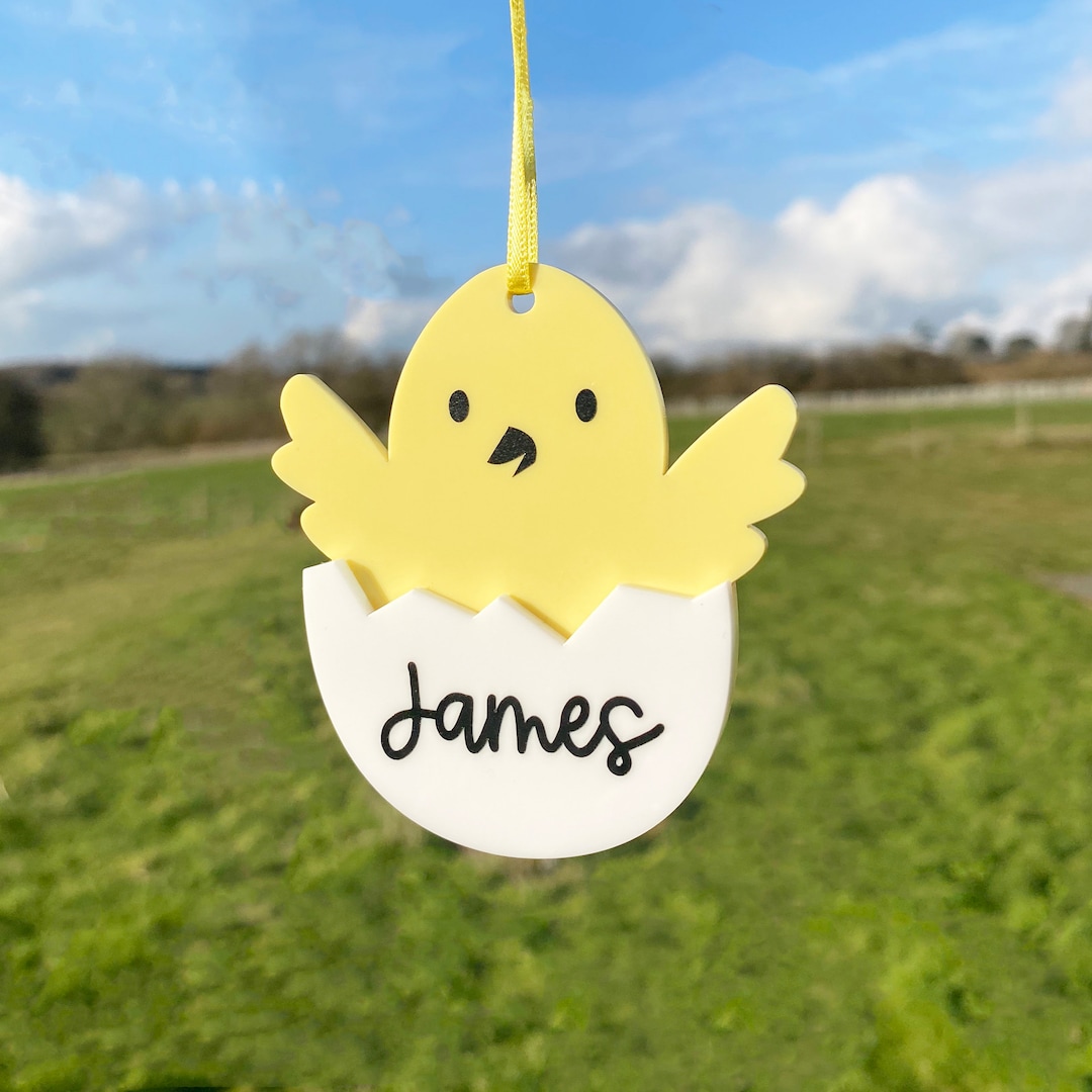 Personalised Acrylic Hatching Chick Decoration - Easter Gift ...