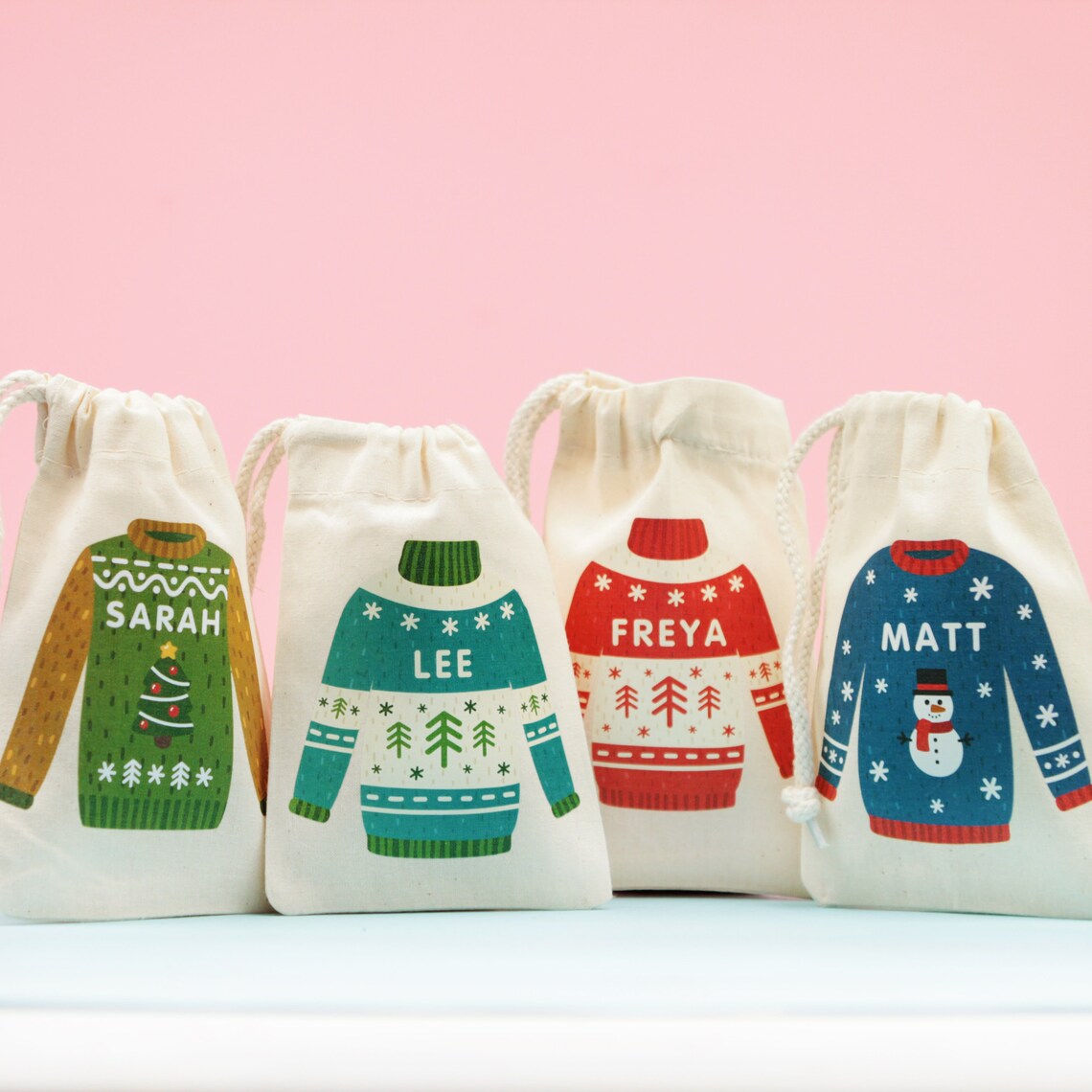 Christmas Jumper Gift Bags - Personalised Christmas Gift Retro ...