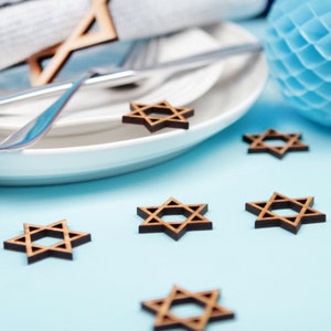 Hanukkah Star of David Wooden Table Decorations - Rustic Wood Table ...