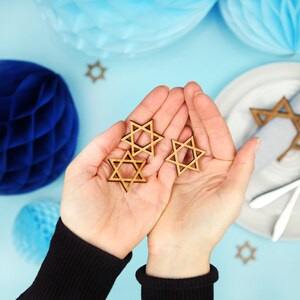 Hanukkah Star of David Wooden Table Decorations - Rustic Wood Table ...