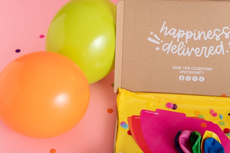Colourful Birthday in A Box - Letterbox Birthday Party Birthday Box ...
