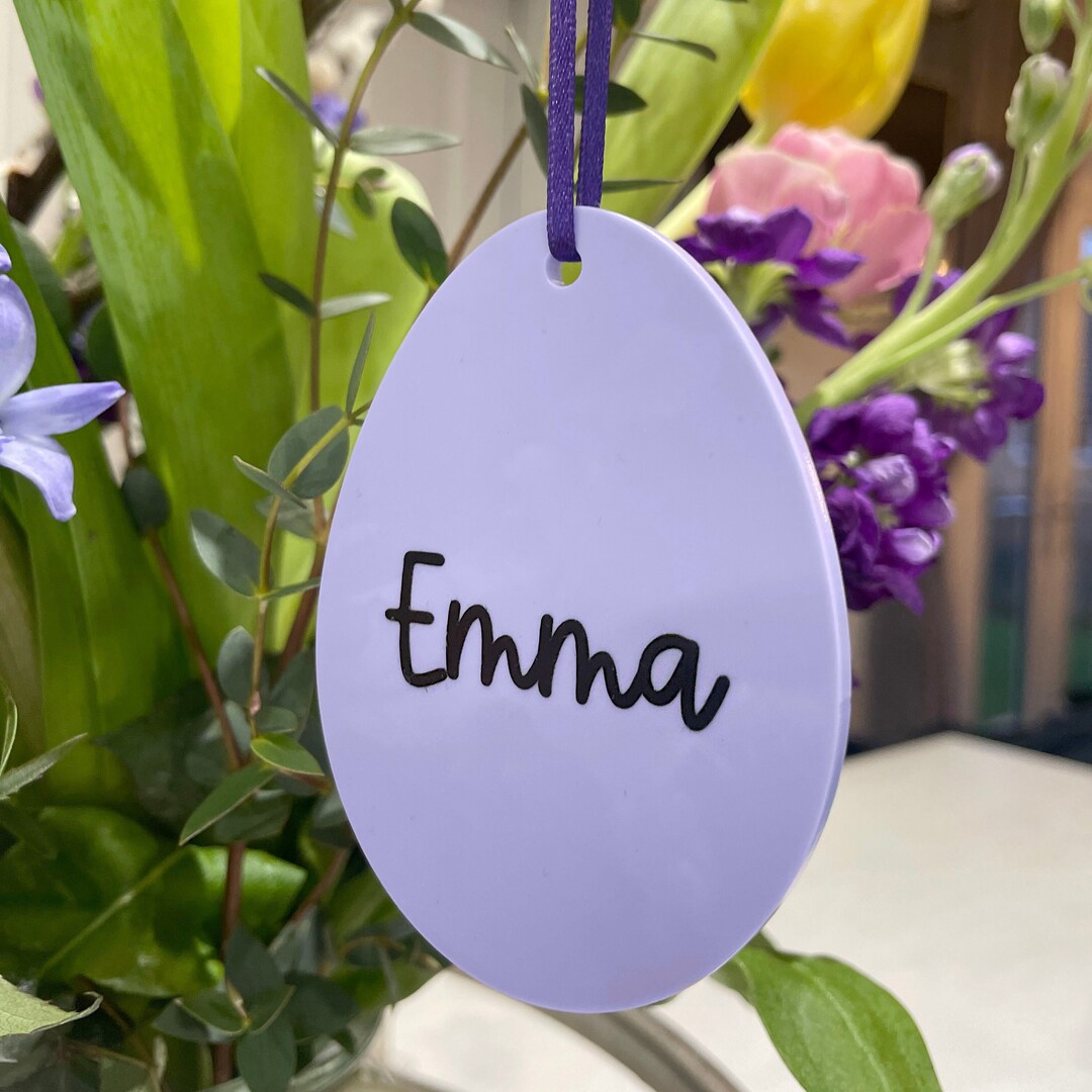 Pastel Easter Egg Decoration - Hanging Acrylic Egg Personalised Gift ...