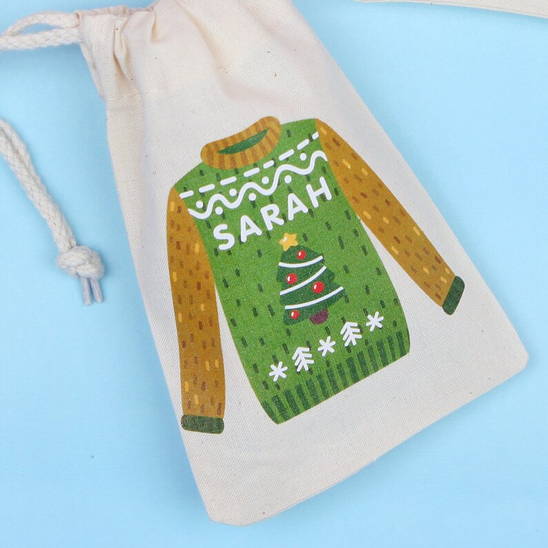 Christmas Jumper Gift Bags - Personalised Christmas Gift Retro ...