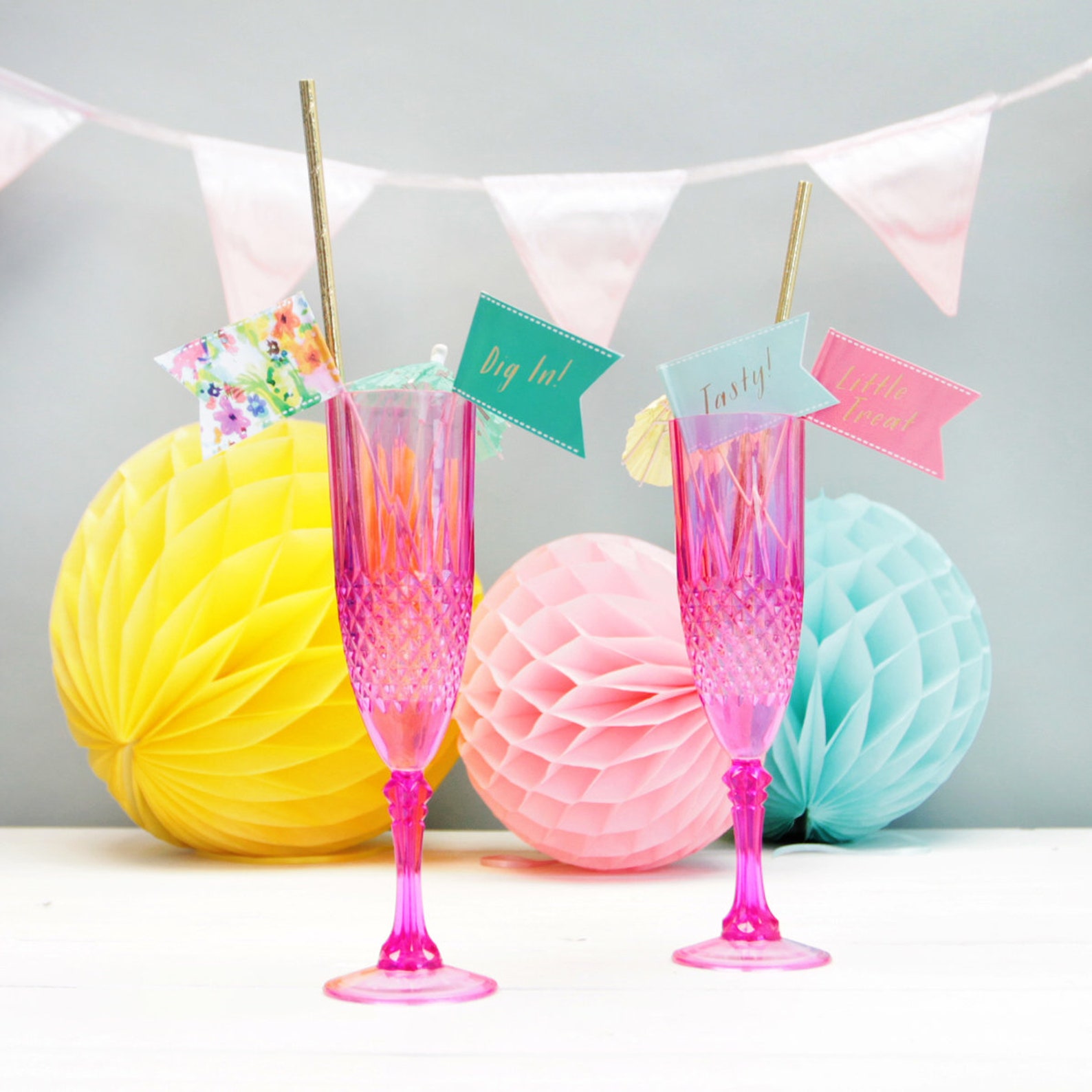 Floral Fiesta Cake Toppers - 24 Pack - Birthday Cake Topper Cupcake ...